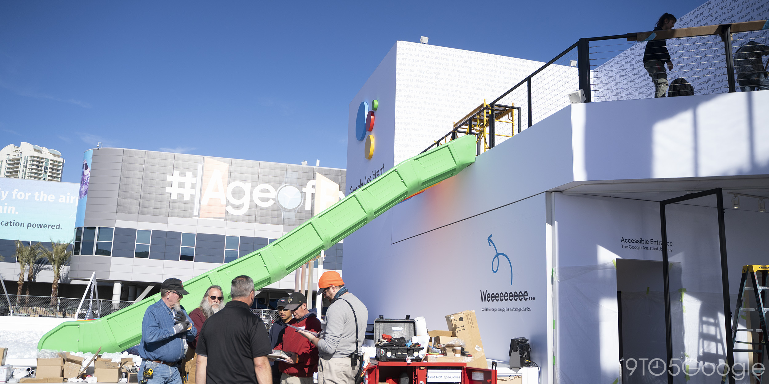 Google sets up CES 2020 outdoor booth complete w/ slide - 9to5Google