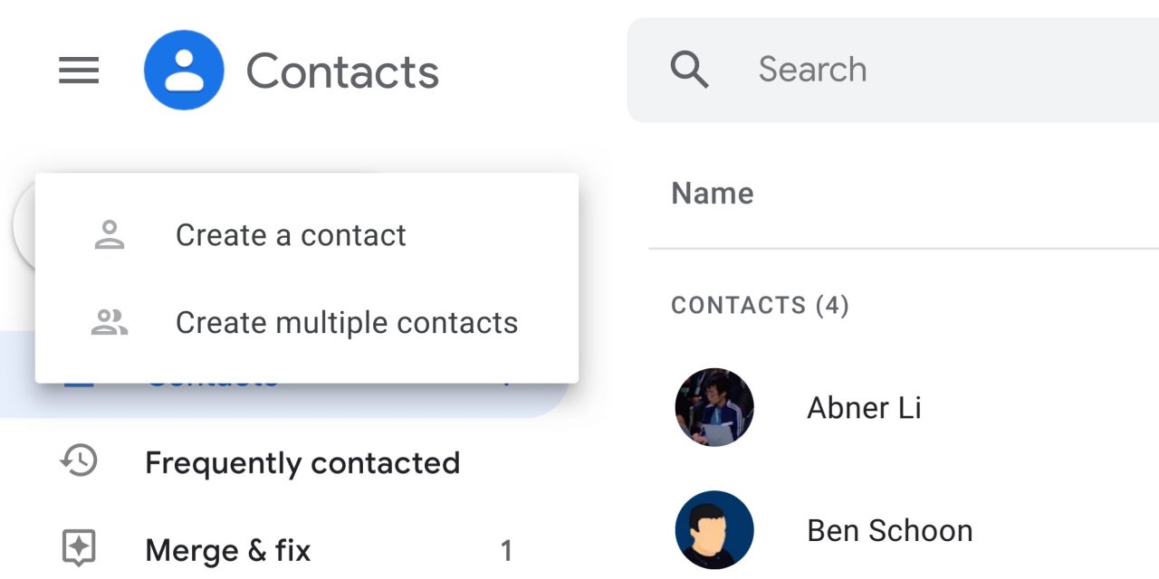 Google Contacts on the web adds 'create multiple contacts' - 9to5Google