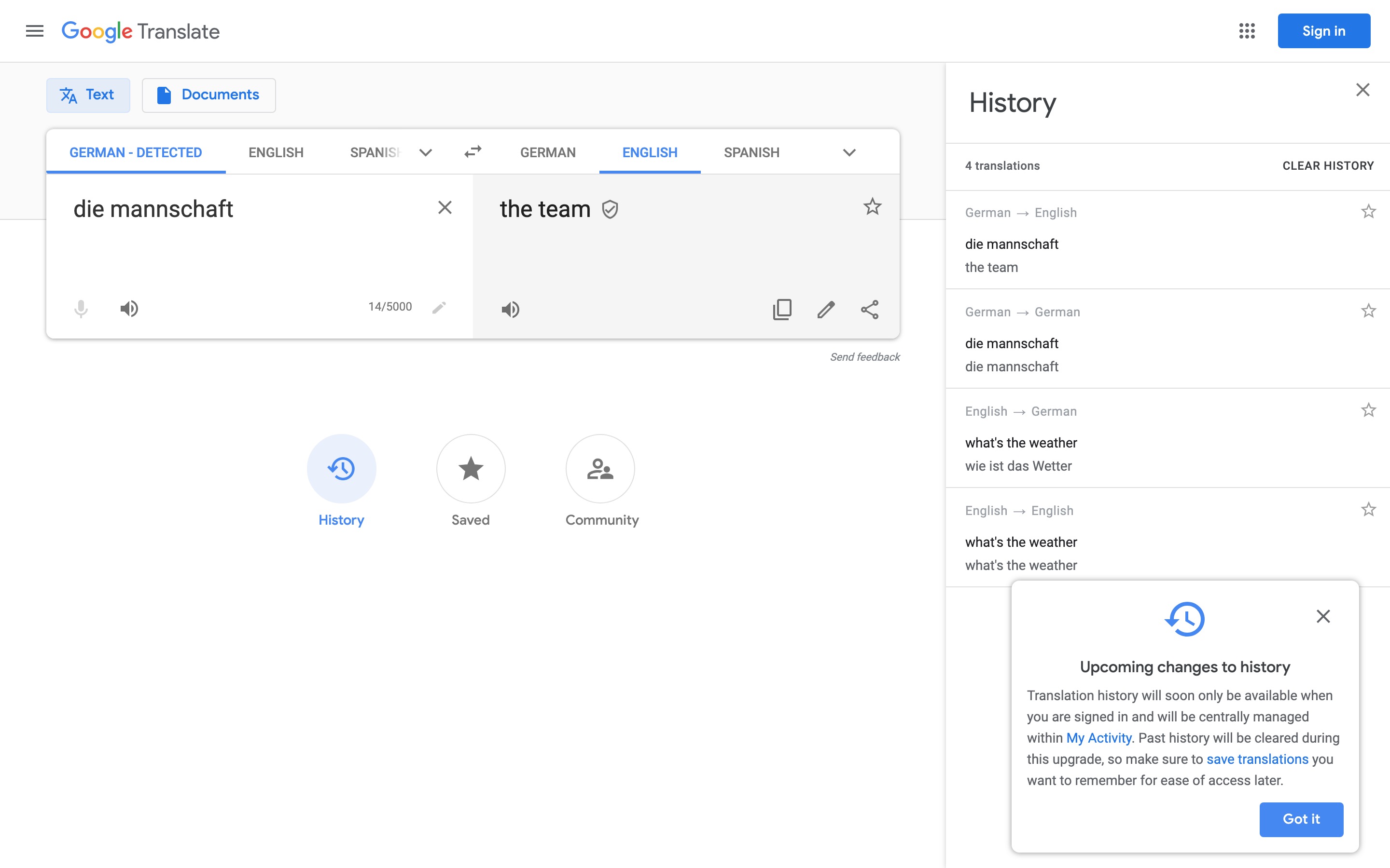 Google Translate to only save translation history if signed in - 9to5Google