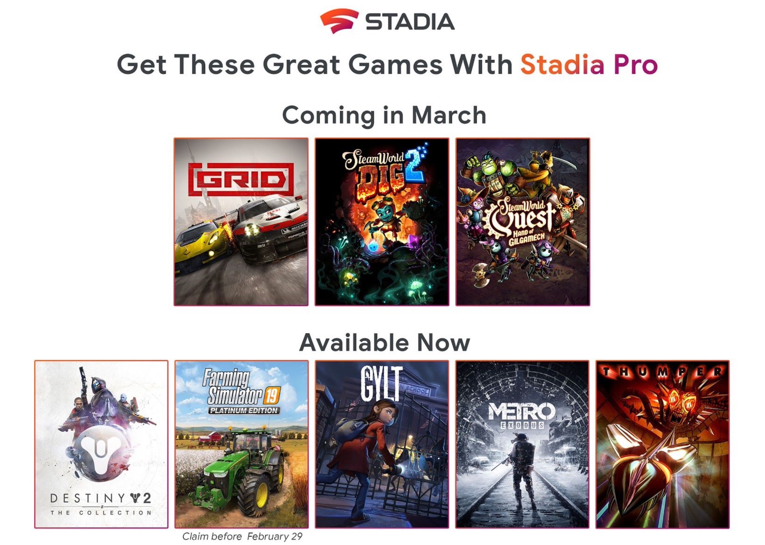 [U: Claim now] Google adds 3 Stadia Pro March 2020 games - 9to5Google