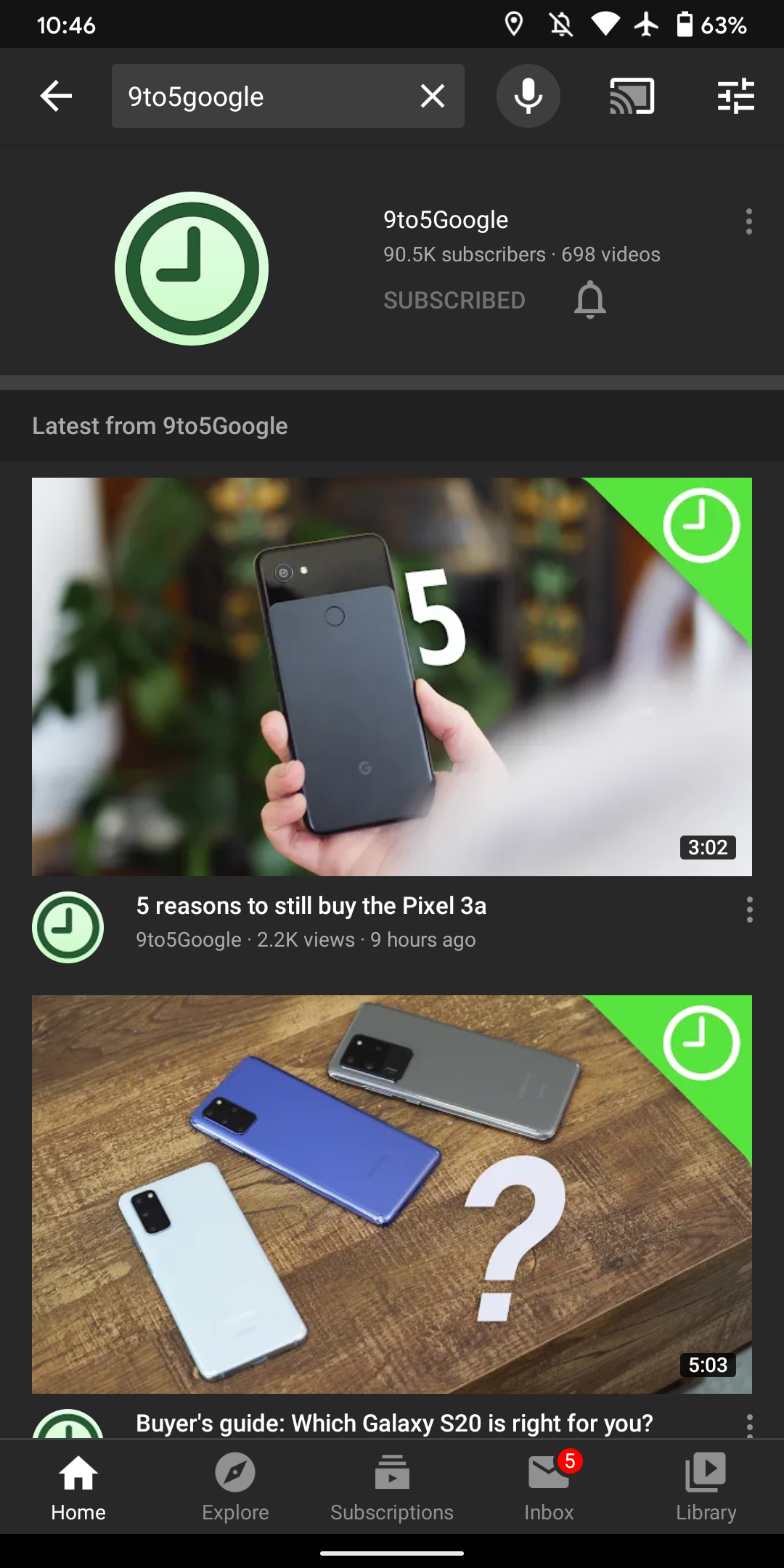 YouTube for Android testing large thumbnails in search - 9to5Google