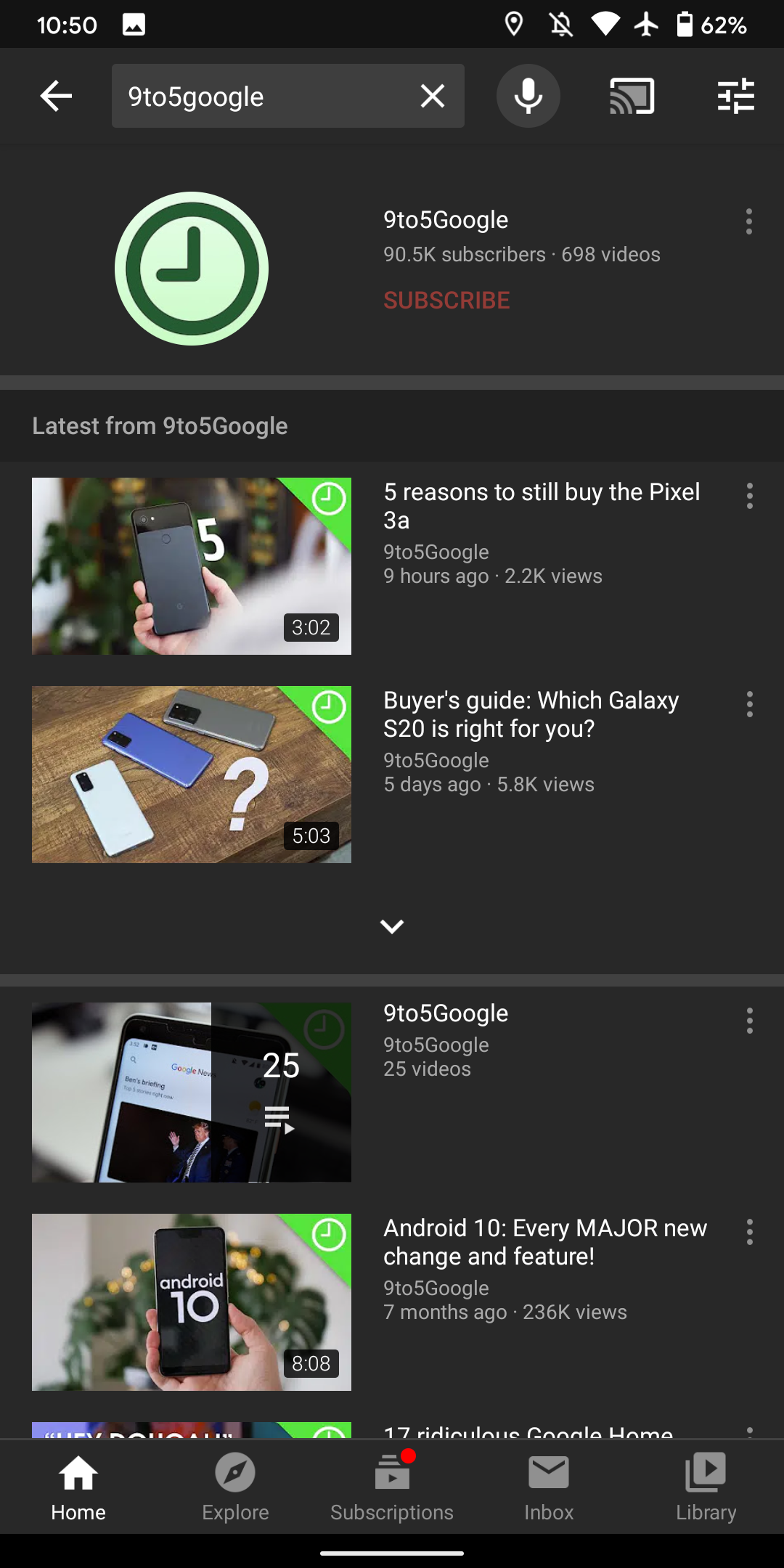 YouTube for Android testing large thumbnails in search - 9to5Google