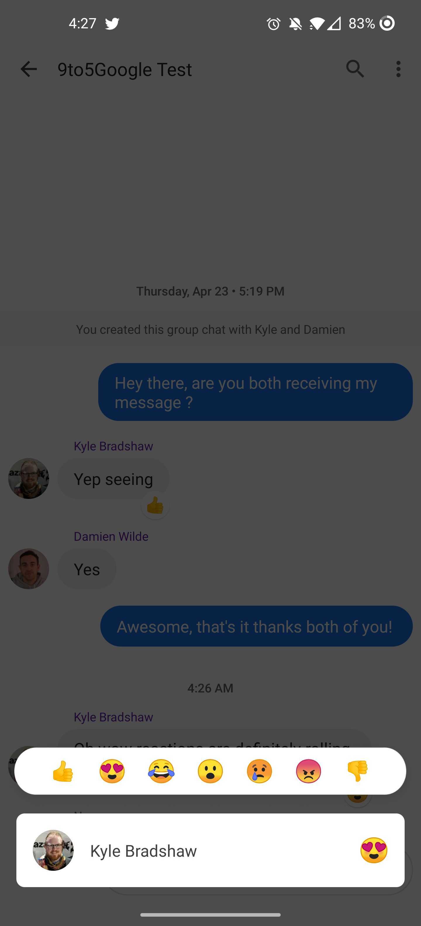 Google Messages tests iMessage-like reactions for RCS - 9to5Google