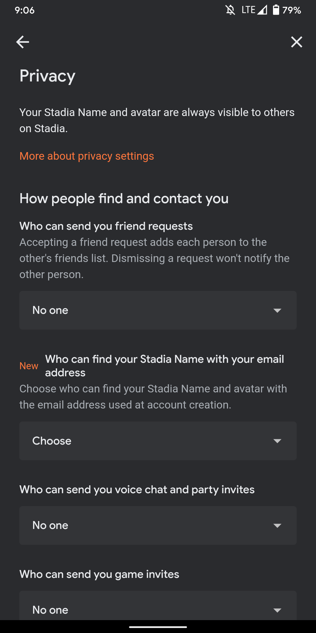 Google updates Stadia Privacy settings, hints at 'Player stats ...