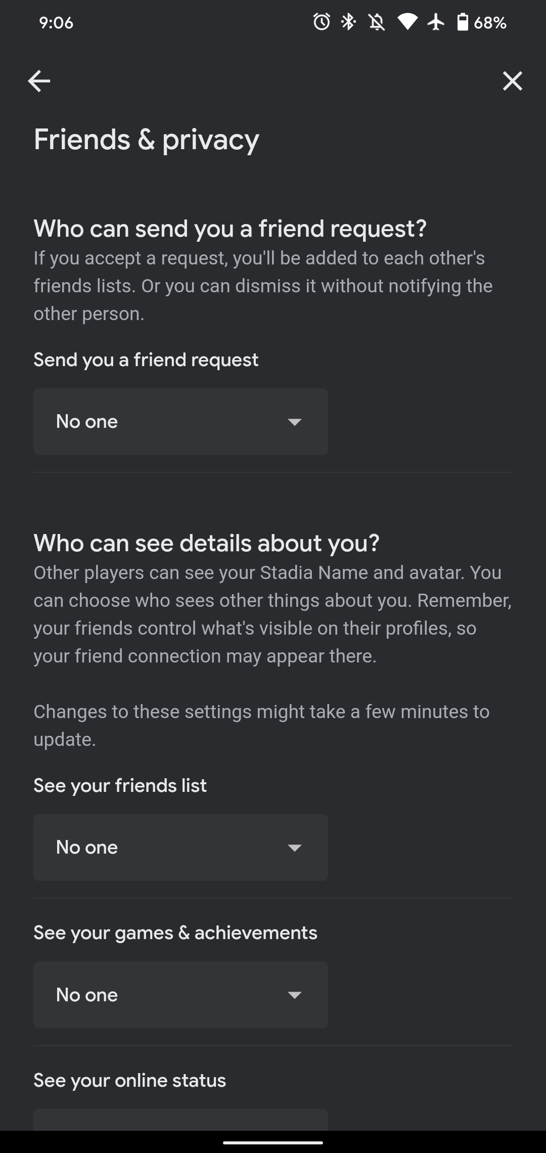 Google updates Stadia Privacy settings, hints at 'Player stats ...