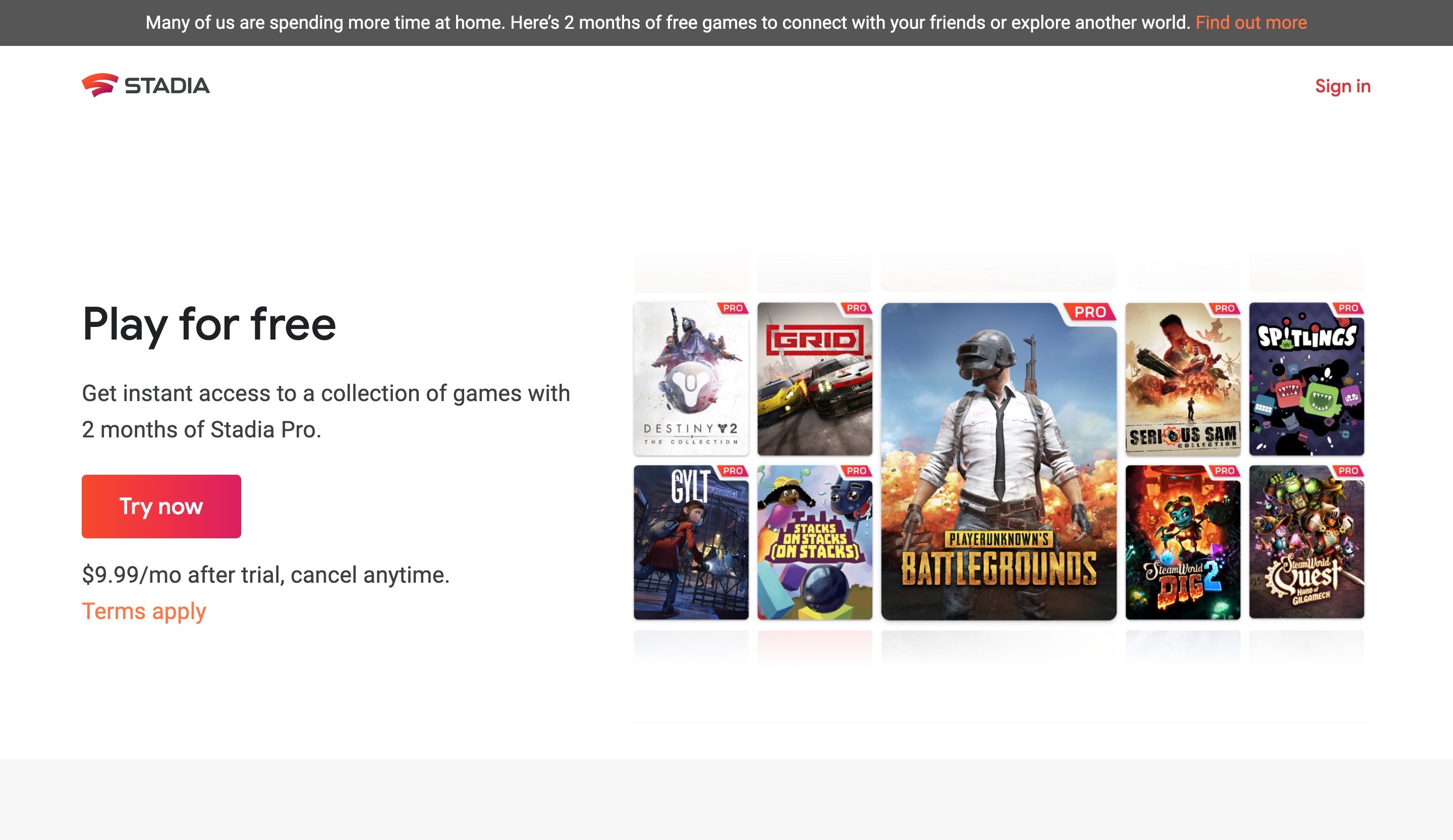 Stadia website for new users redesigned with games list - 9to5Google