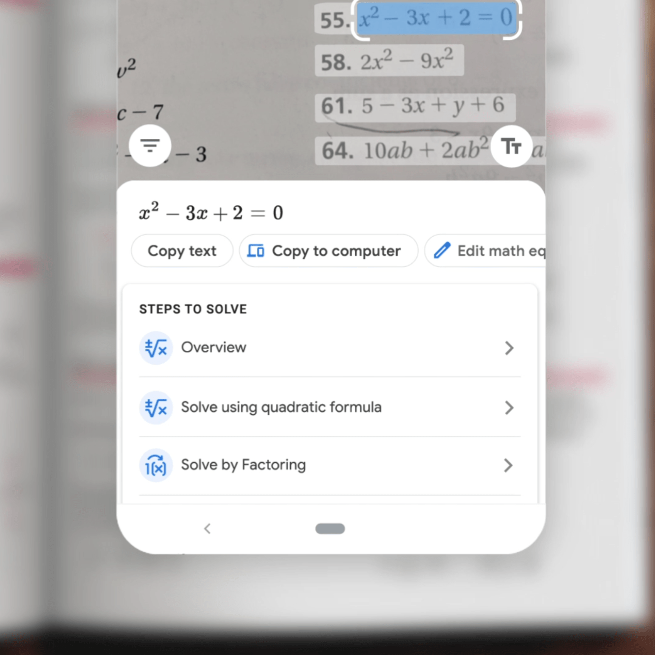 Google Lens Homework filter has step-by-step math solver - 9to5Google