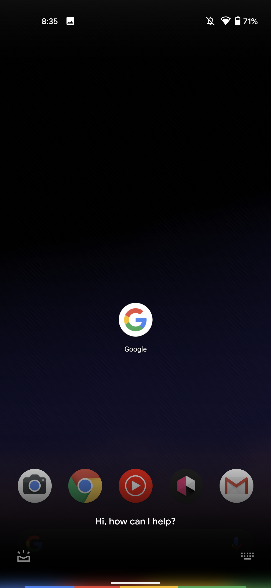 Pixel Launcher bar swaps Assistant logo for microphone icon