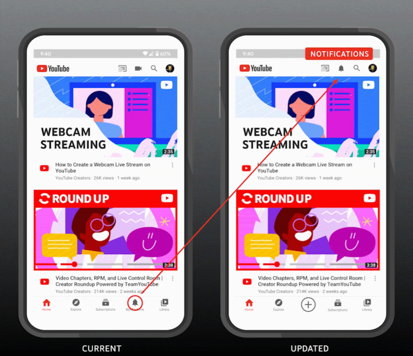 Youtube For Android Adding Big ‘create Button To Bottom Bar Top Tech News
