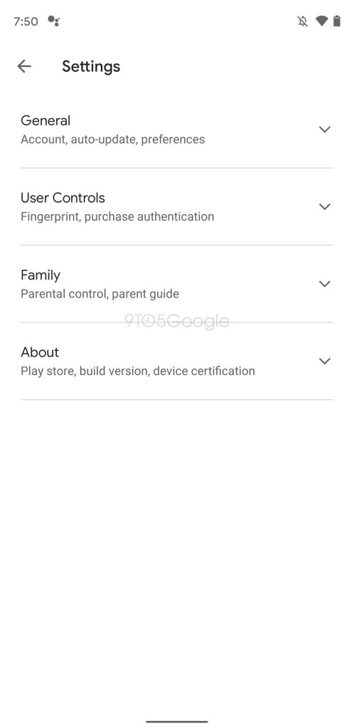 Google Play Store preps settings redesign that avoids long lists ...