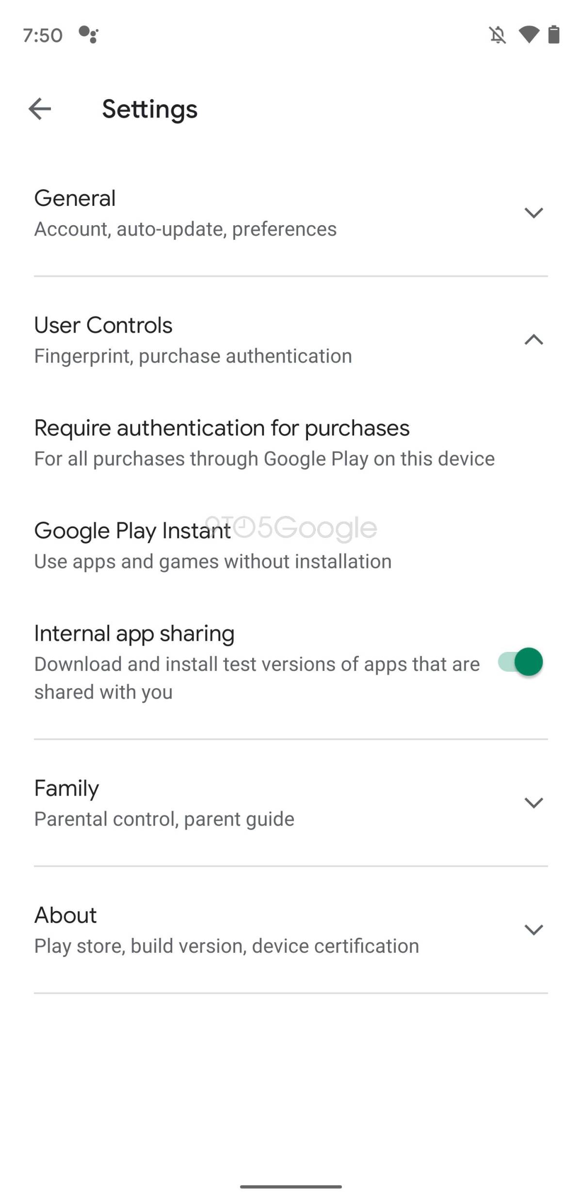 Google Play Store for Android preps new settings page - 9to5Google