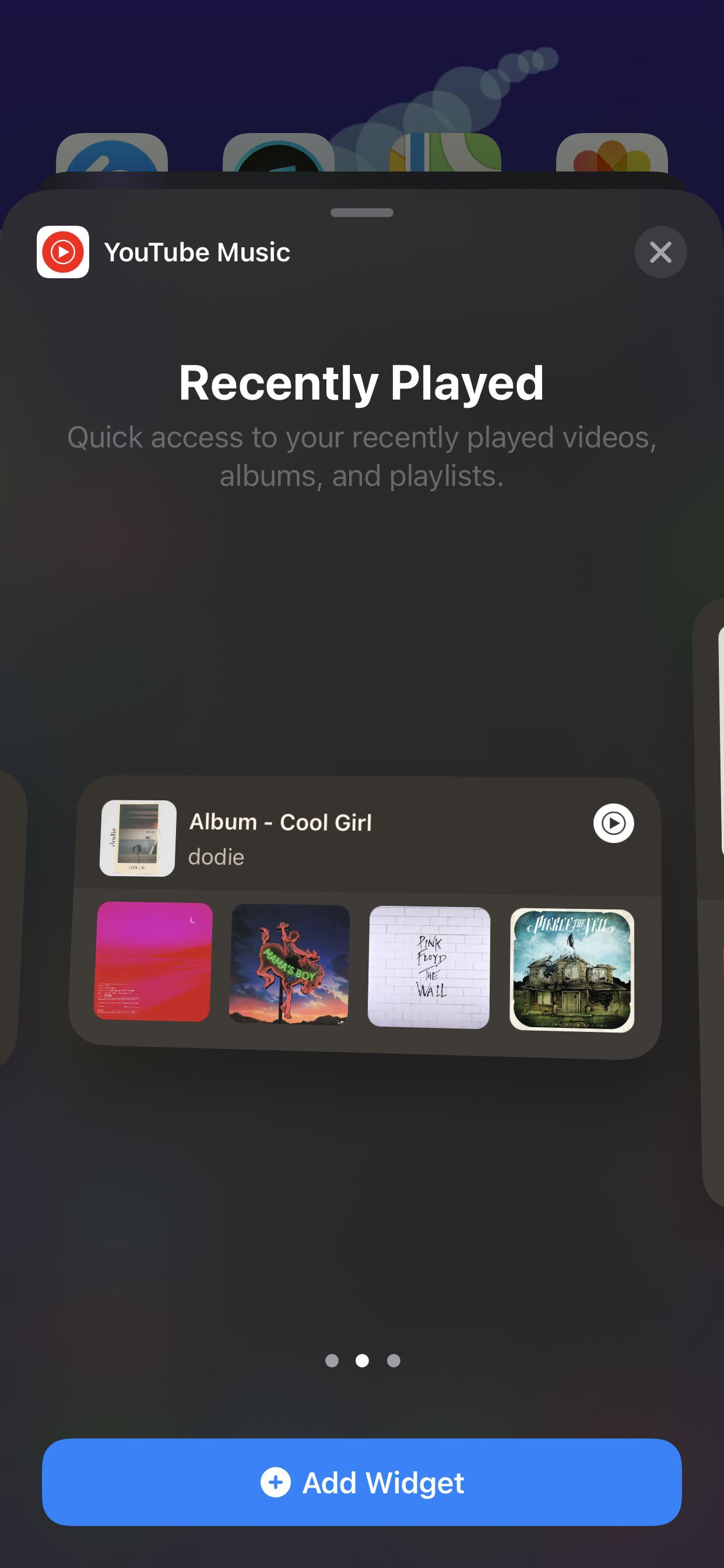 YouTube Music picks up iOS 14 home screen widgets