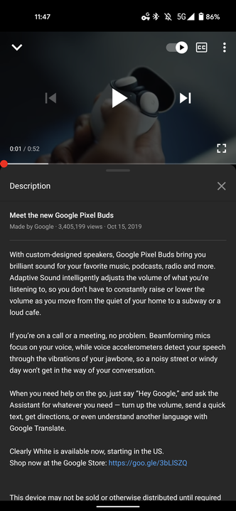 YouTube for Android testing fullscreen 'Descriptions' sheet UI - 9to5Google