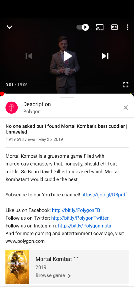 YouTube for Android testing fullscreen 'Descriptions' sheet UI - 9to5Google
