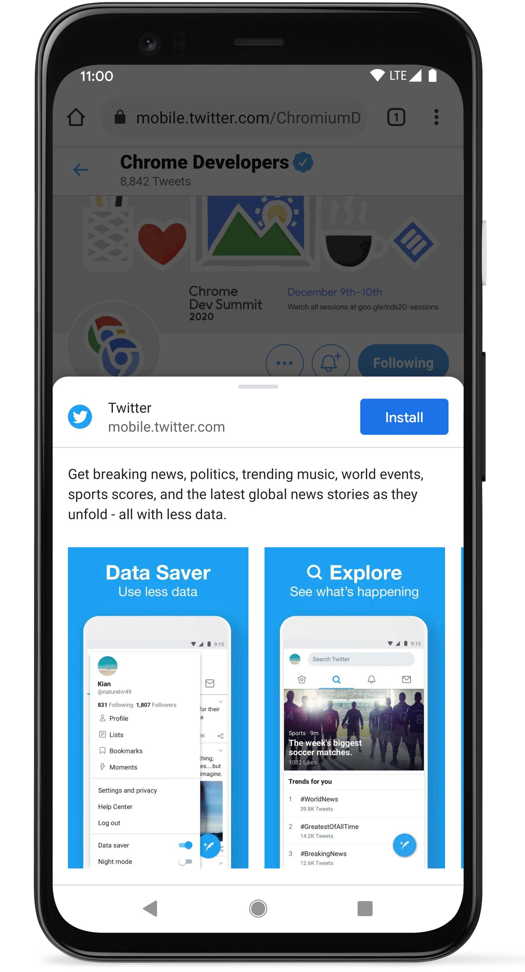 Chrome for Android getting new PWA install UI - 9to5Google