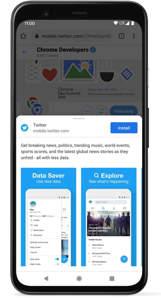 Chrome for Android getting new PWA install UI - 9to5Google
