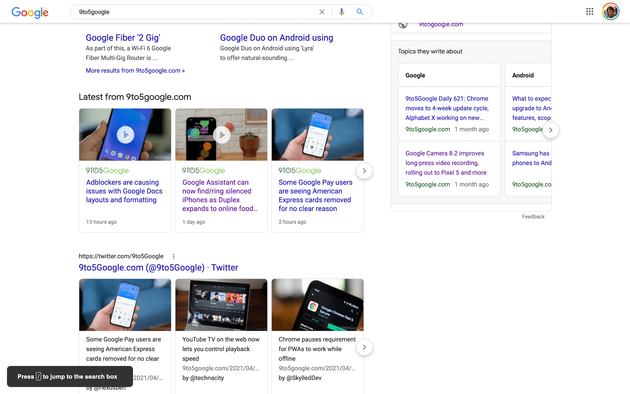 Google Search adds keyboard shortcut to edit your query - 9to5Google