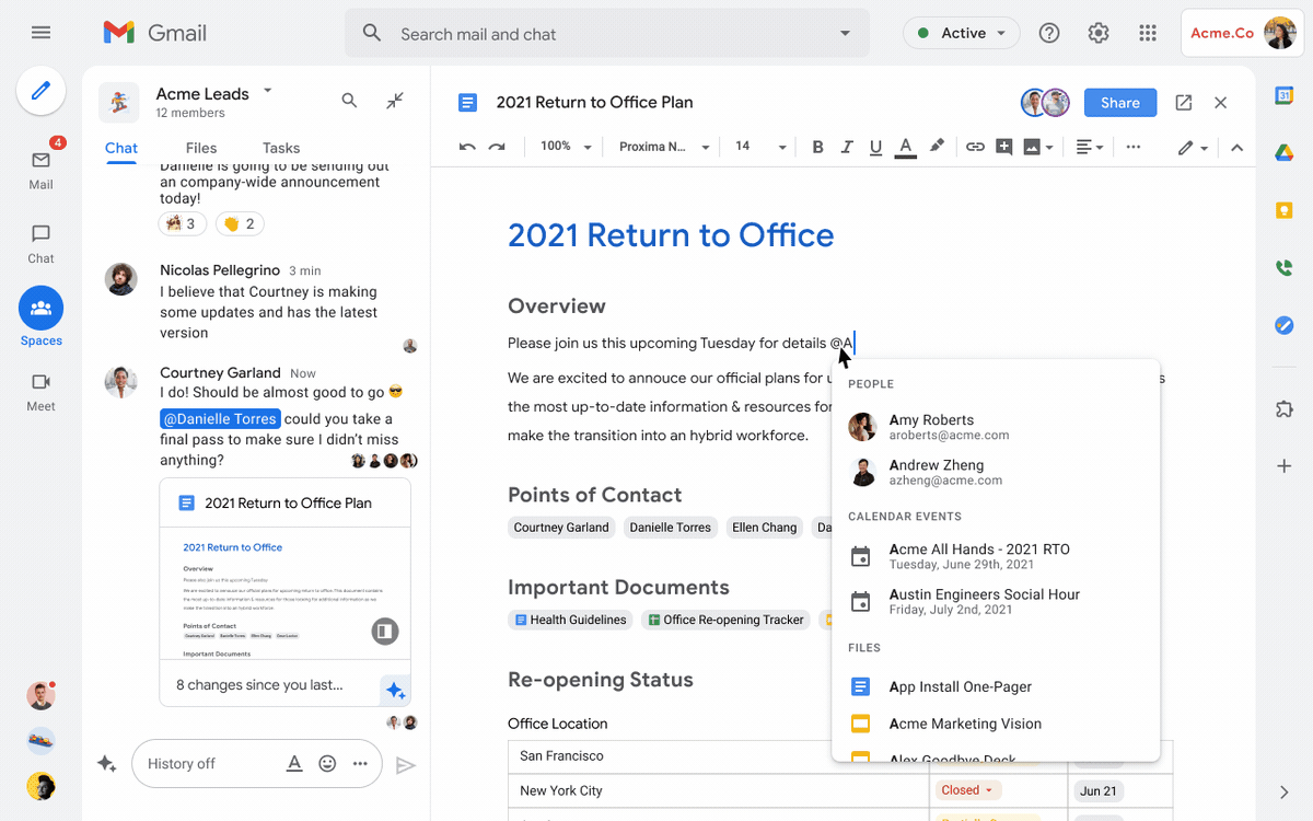 Gmail gets web nav redesign as 'Rooms' are now 'Spaces’ - 9to5Google