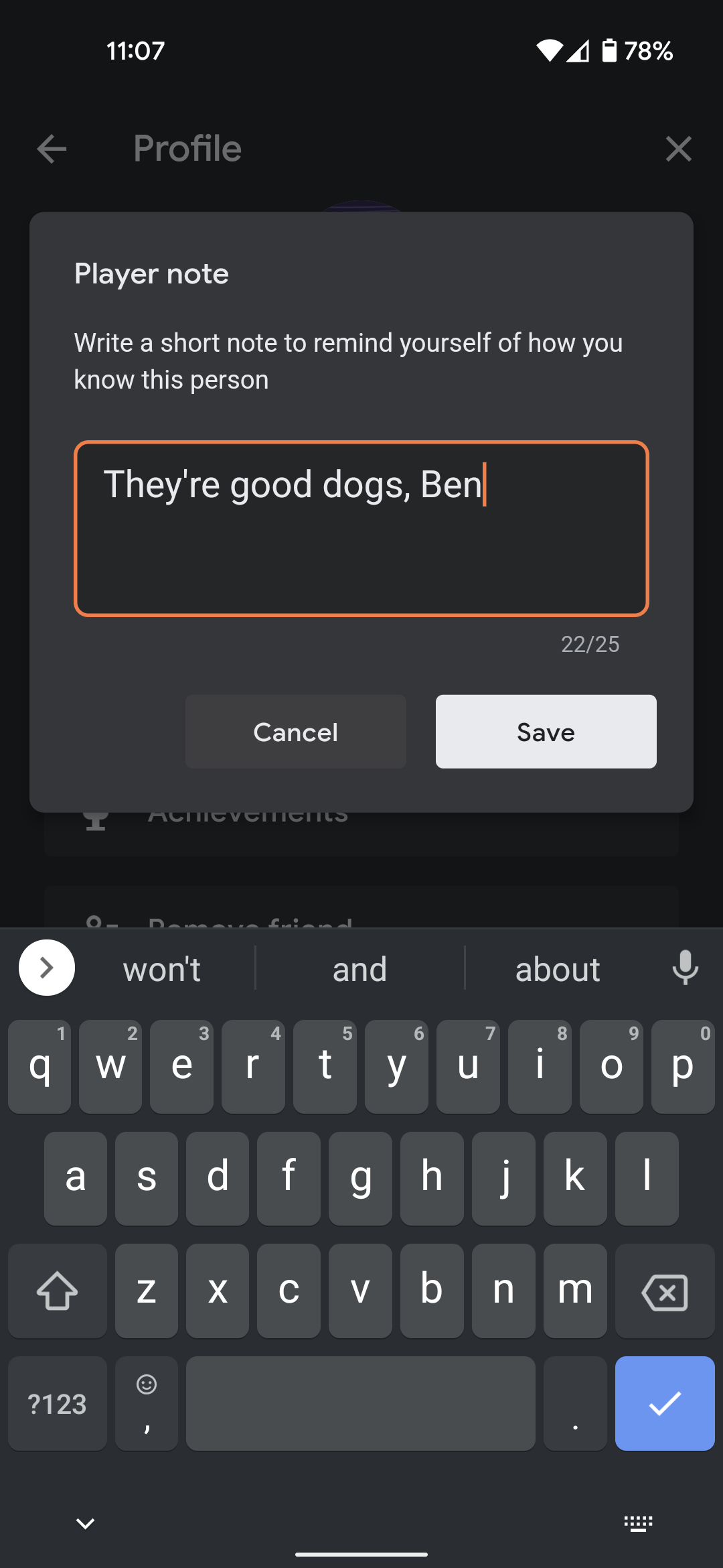 Stadia gains the ability to save notes about your friends