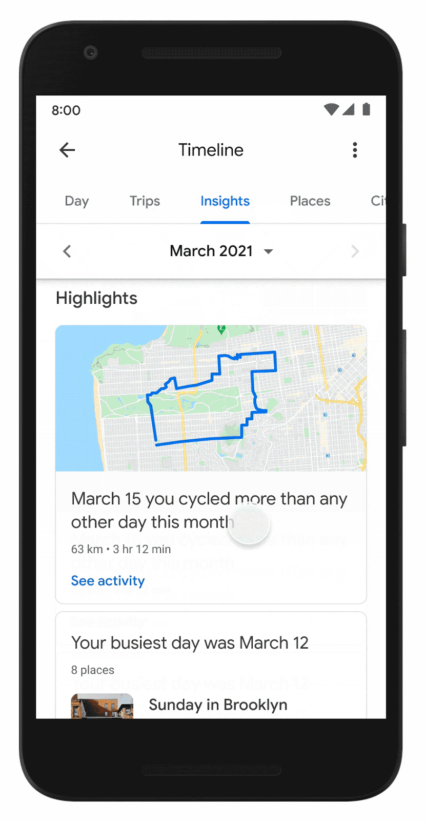 Google Maps Timeline adds ‘Insights’ & ‘Trips’ tabs as transit ...