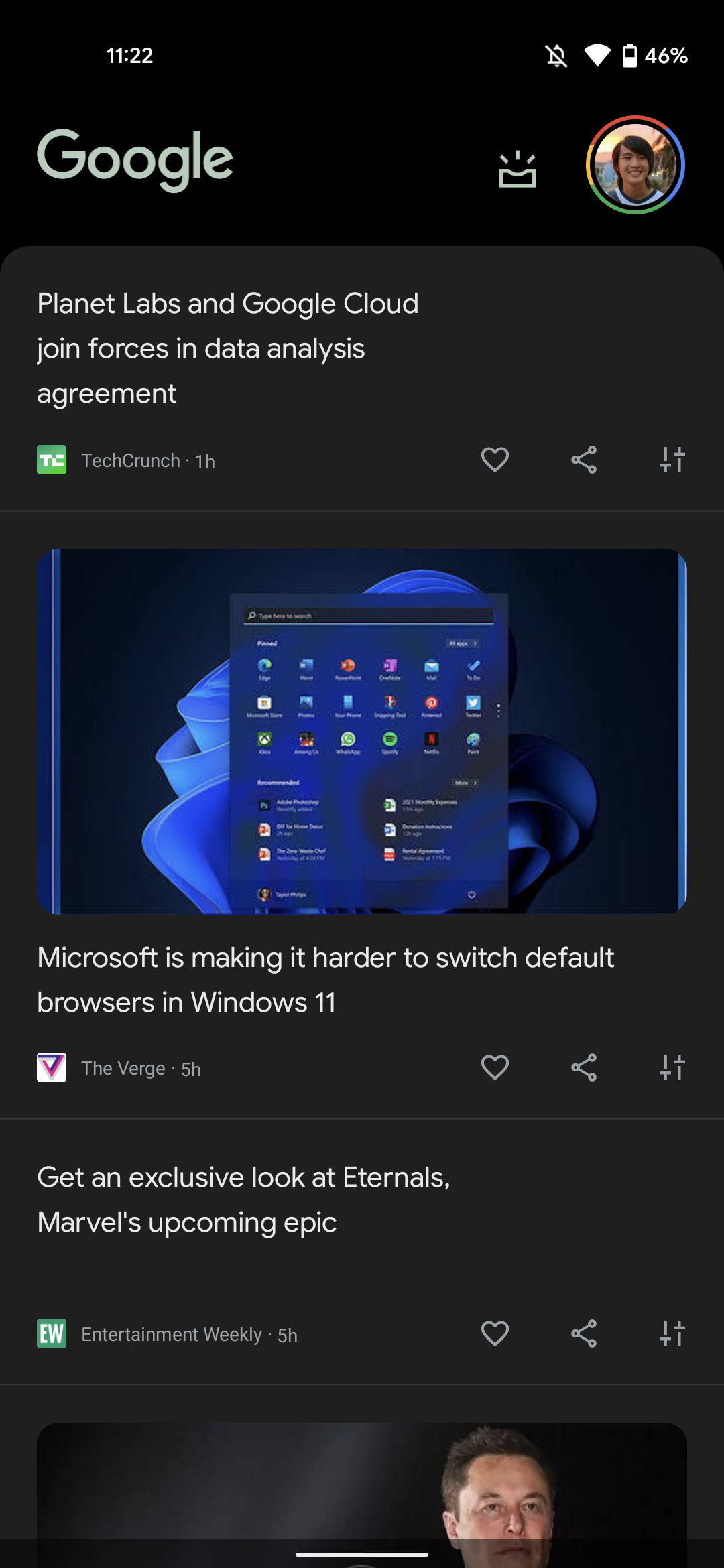 Google Discover in Pixel Launcher using Material You color - 9to5Google