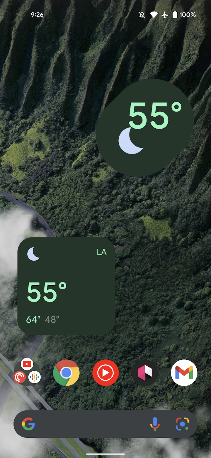 Material You weather widgets go live on Android 12 with latest Google ...