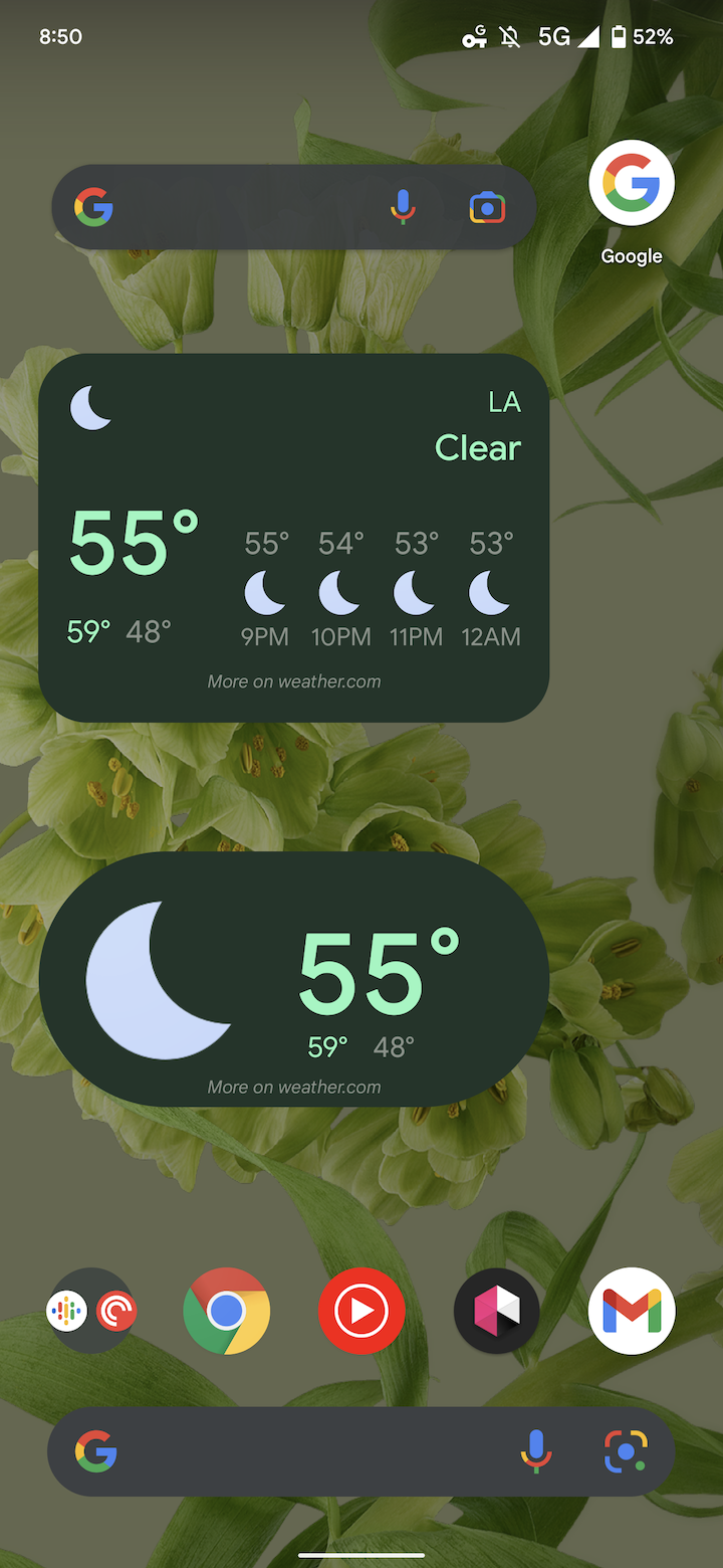 Google Weather widgets on Android 12 updated with hourly forecast, compact sizes - Top Tech News