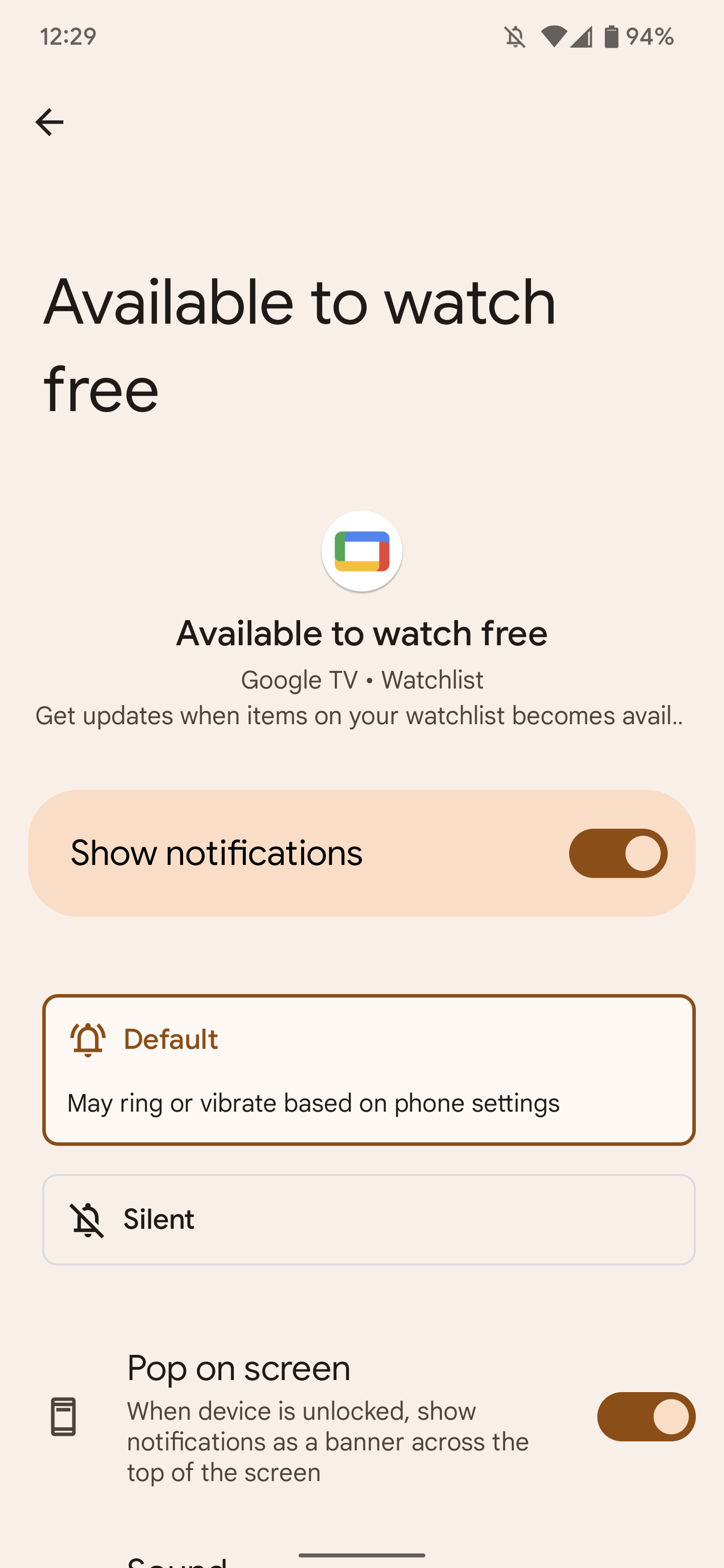 Google TV can notify about watchlisted movies available for free ...