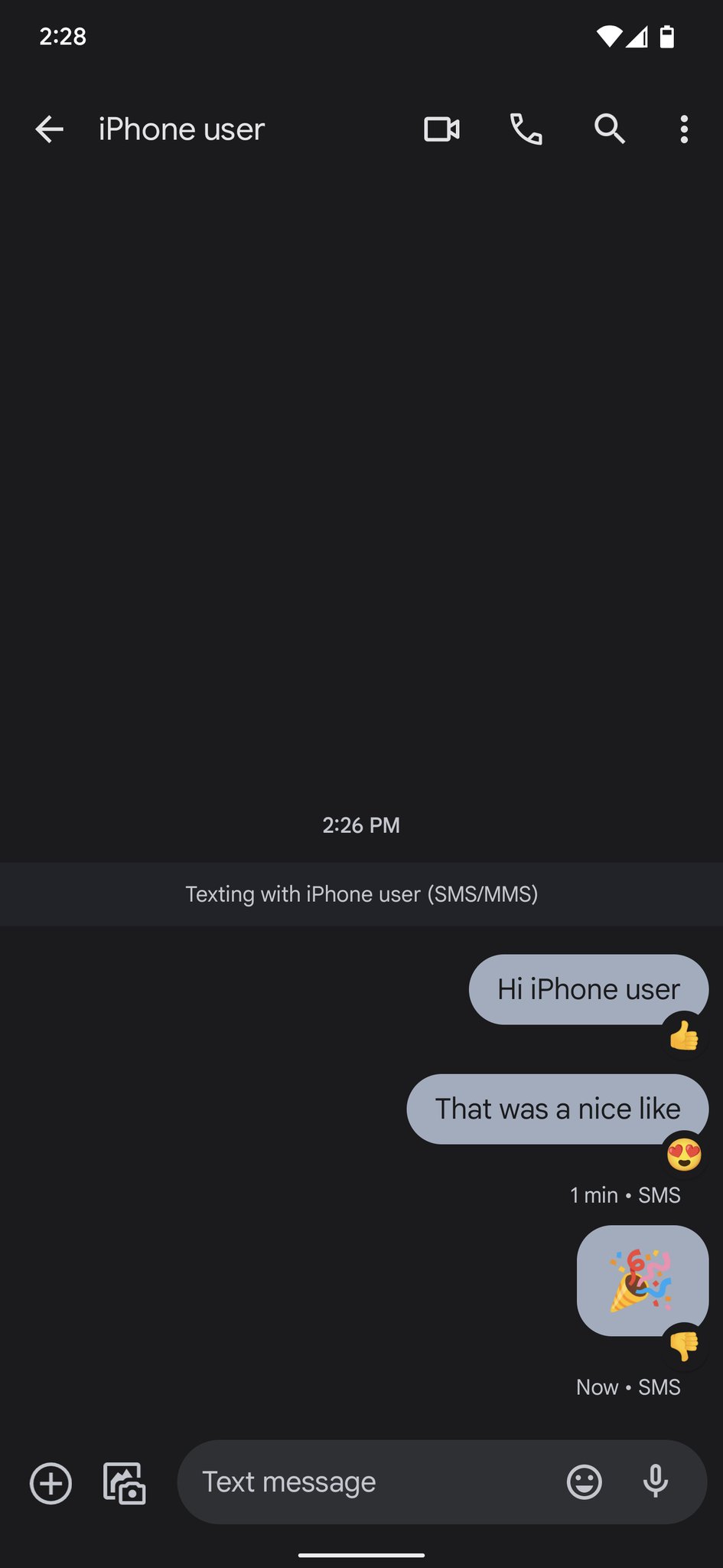 Google Messages showing iMessage reactions as emoji - 9to5Google