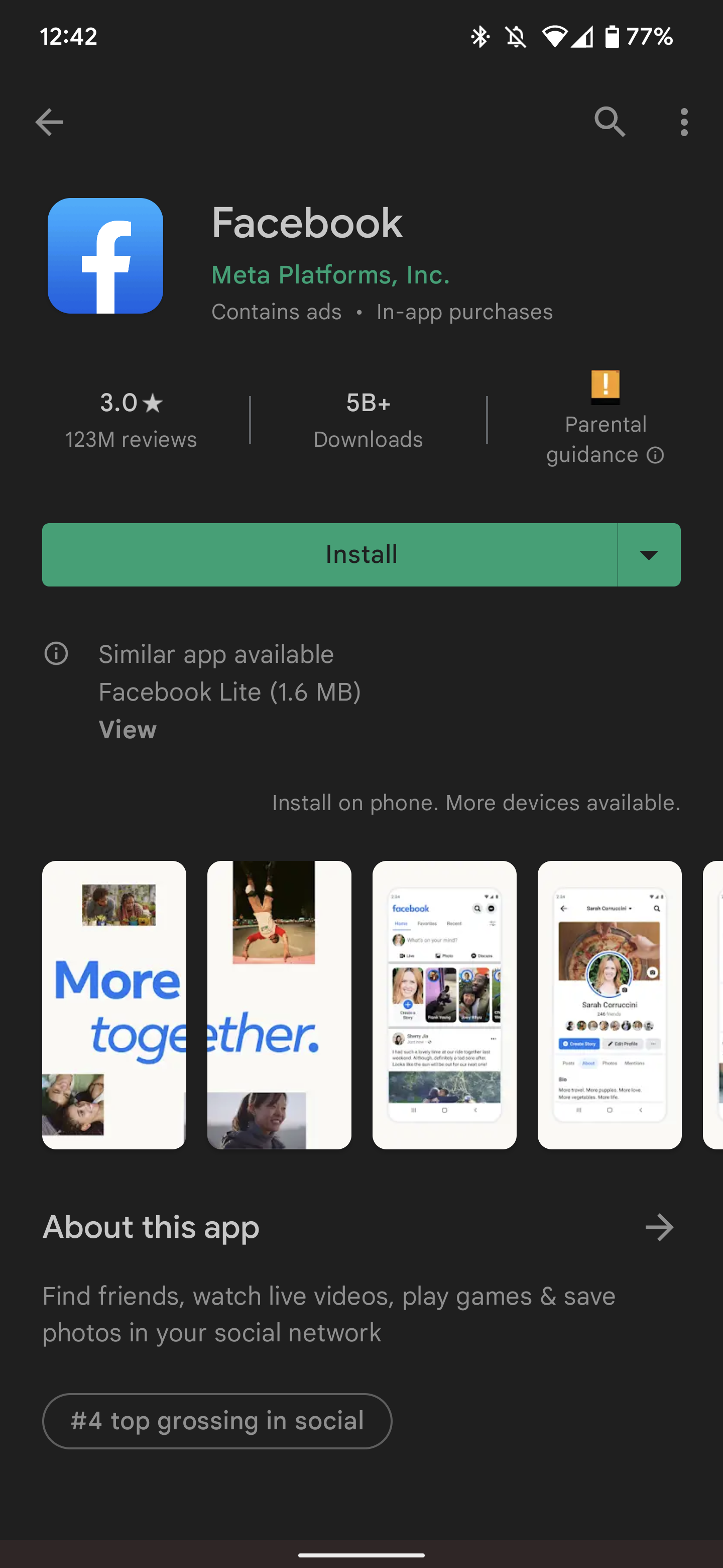 Facebook app portfolio receives 'Meta' Play Store rebrand
