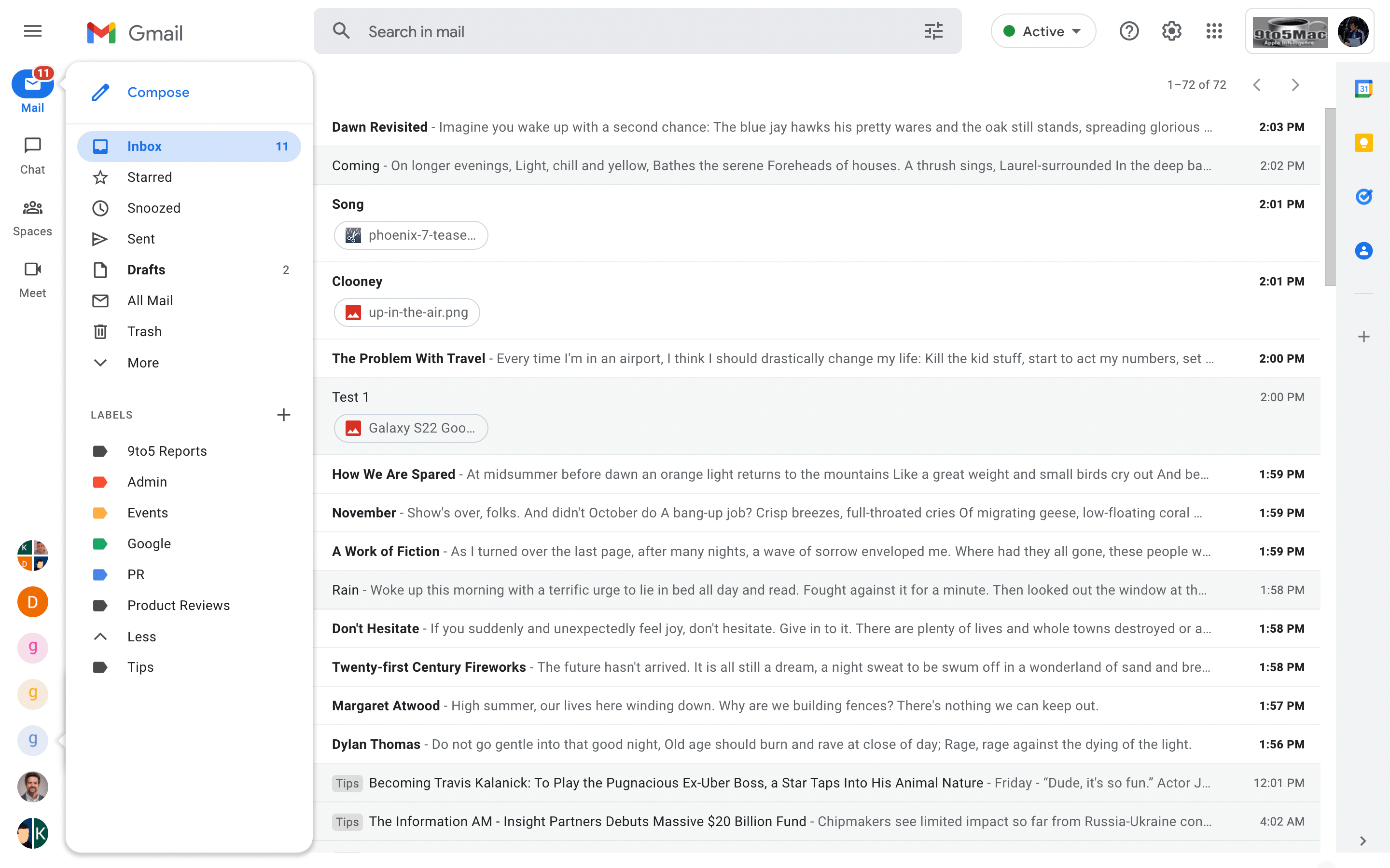 A hands-on with the 'new Gmail view' web redesign [Gallery] - 9to5Google