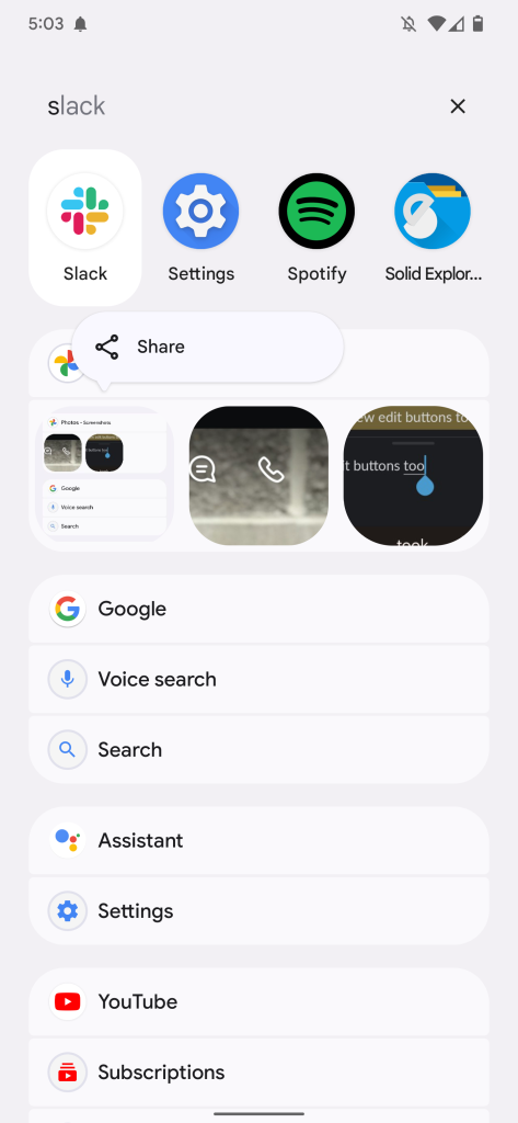 Pixel Launcher search on Android 13 tests photo results - 9to5Google