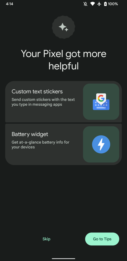 Pixel showing Feature Drop splash screen directly after update 9to5Google