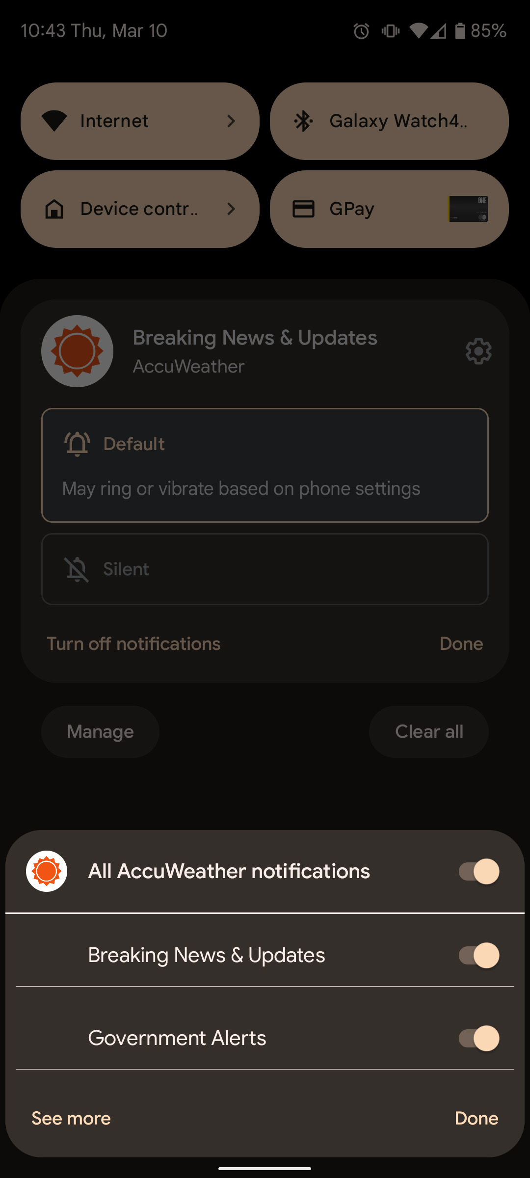 How to easily manage individual app notifications in Android