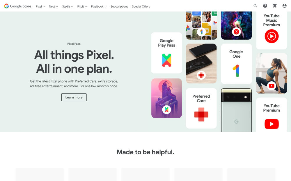 Google Store refresh gives more prominence to Pixel Pass