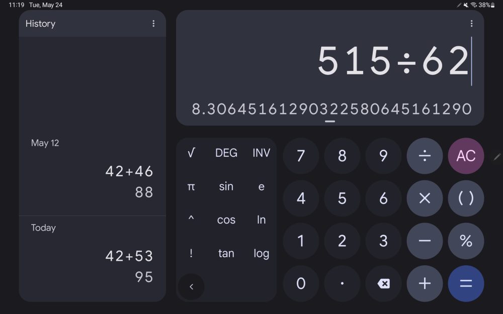 Google Calculator 8.2 adds two-column tablet UI, QS tile - 9to5Google