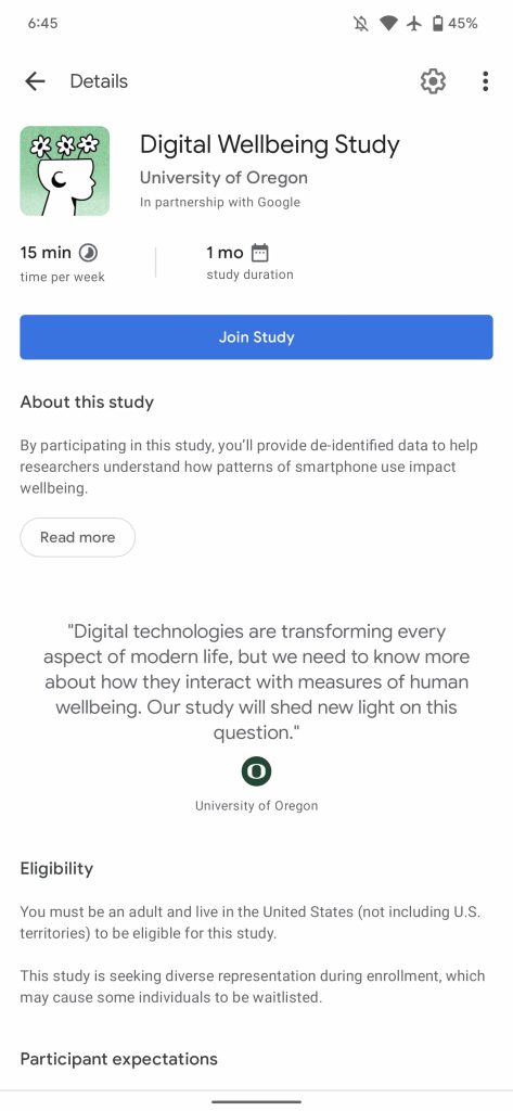Digital Wellbeing Study now live in Google Health Studies - 9to5Google
