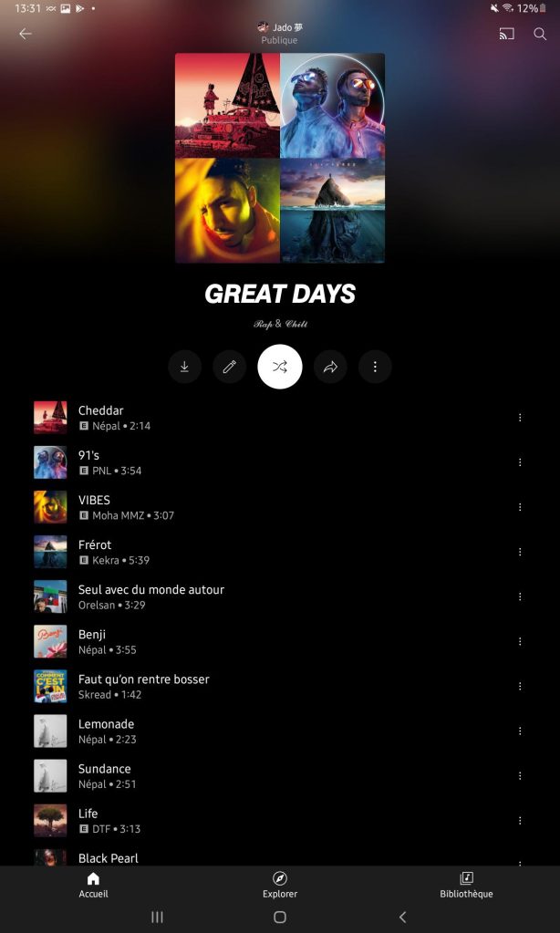 YouTube Music testing big playlist UI redesign on Android