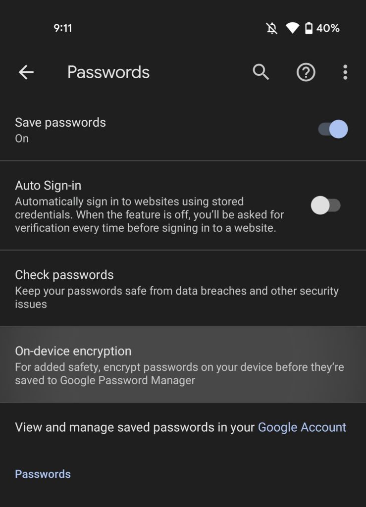 Google Password Manager offering on-device encryption - 9to5Google