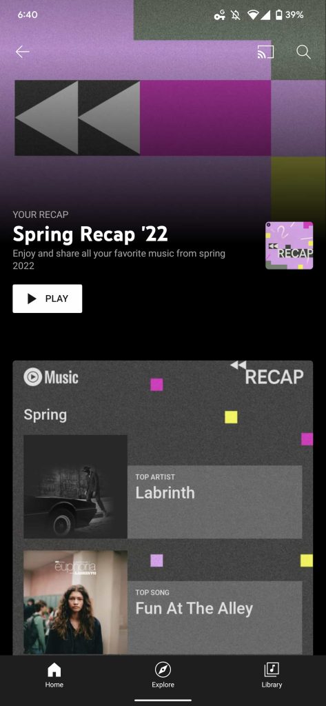 YouTube Music rolling out Spring Recap 22 with stats - 9to5Google