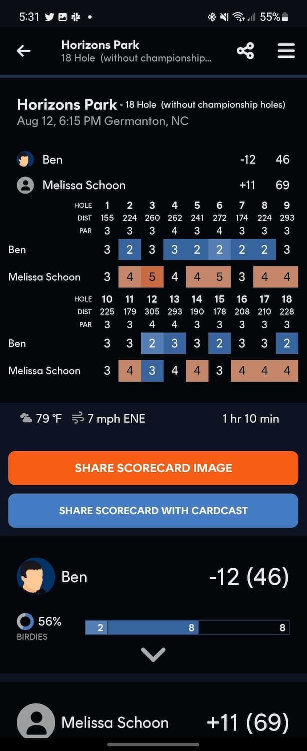 UDisc adds dark mode to the disc golf scoring app