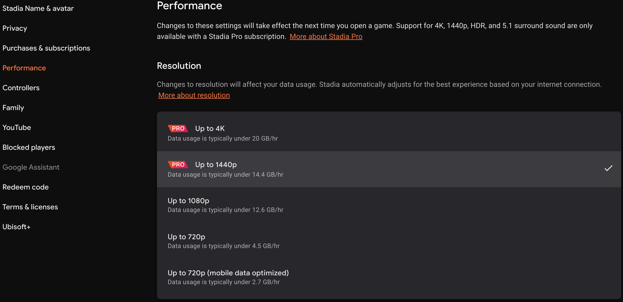 Stadia begins rolling out 1440p quality setting, exclusive to Pro