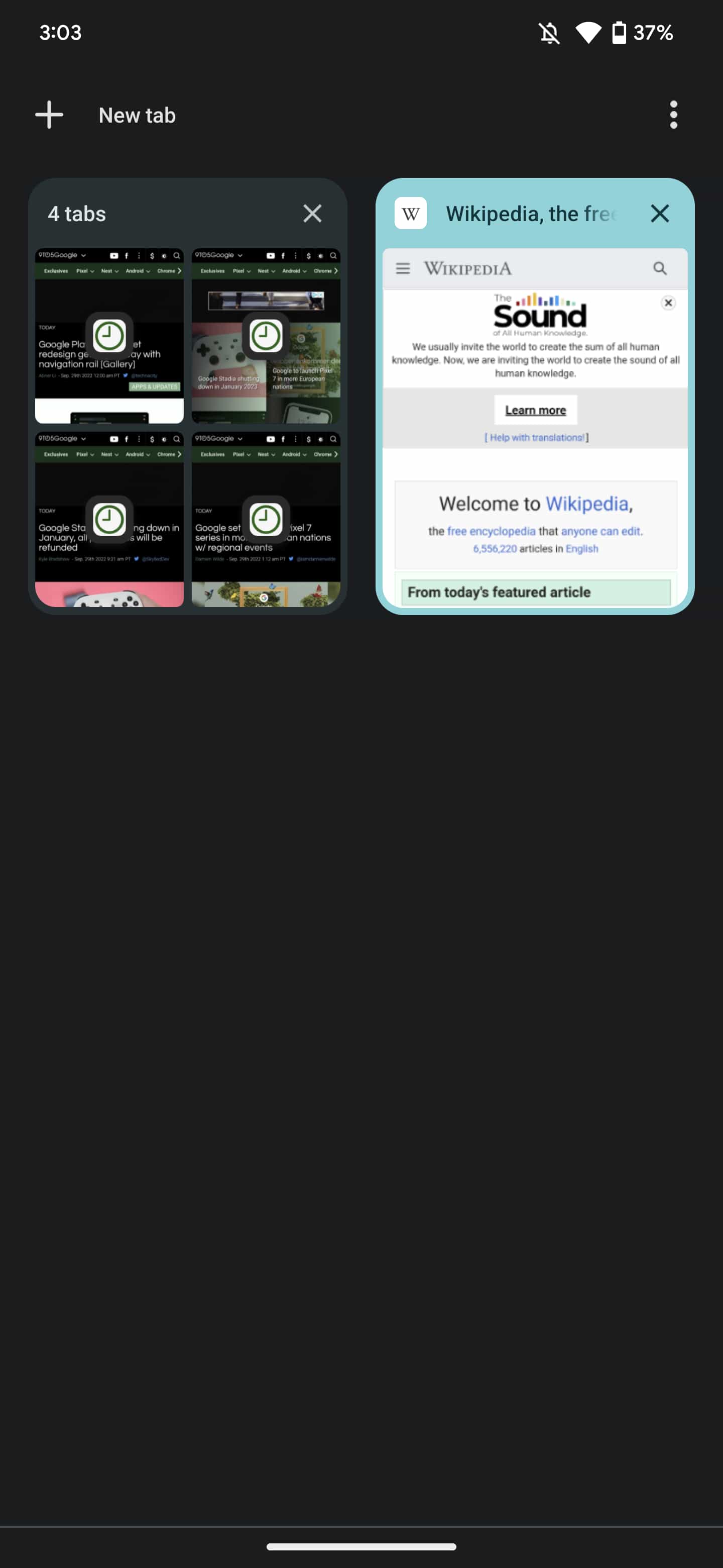 Chrome tab count now includes pages in Tab Groups on Android