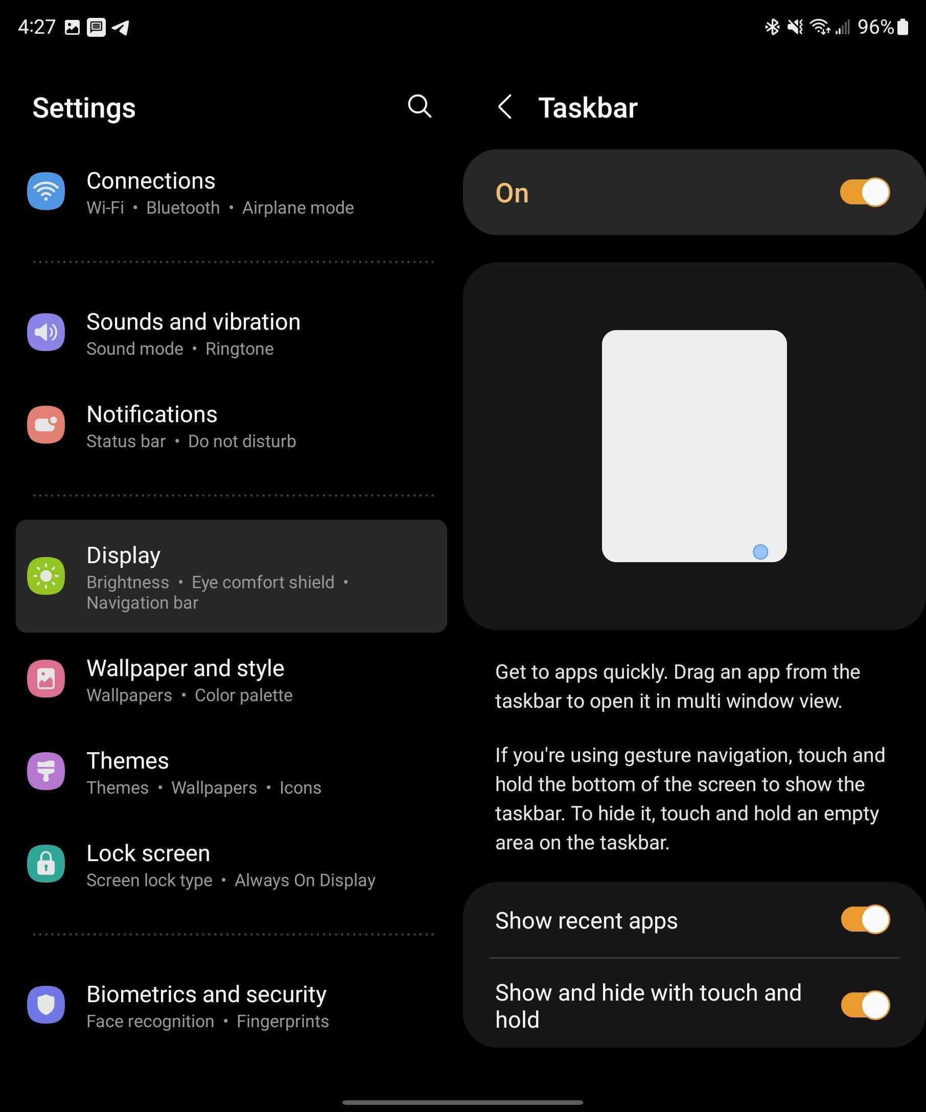 Samsung disables Android 12L taskbar with third-party launcher