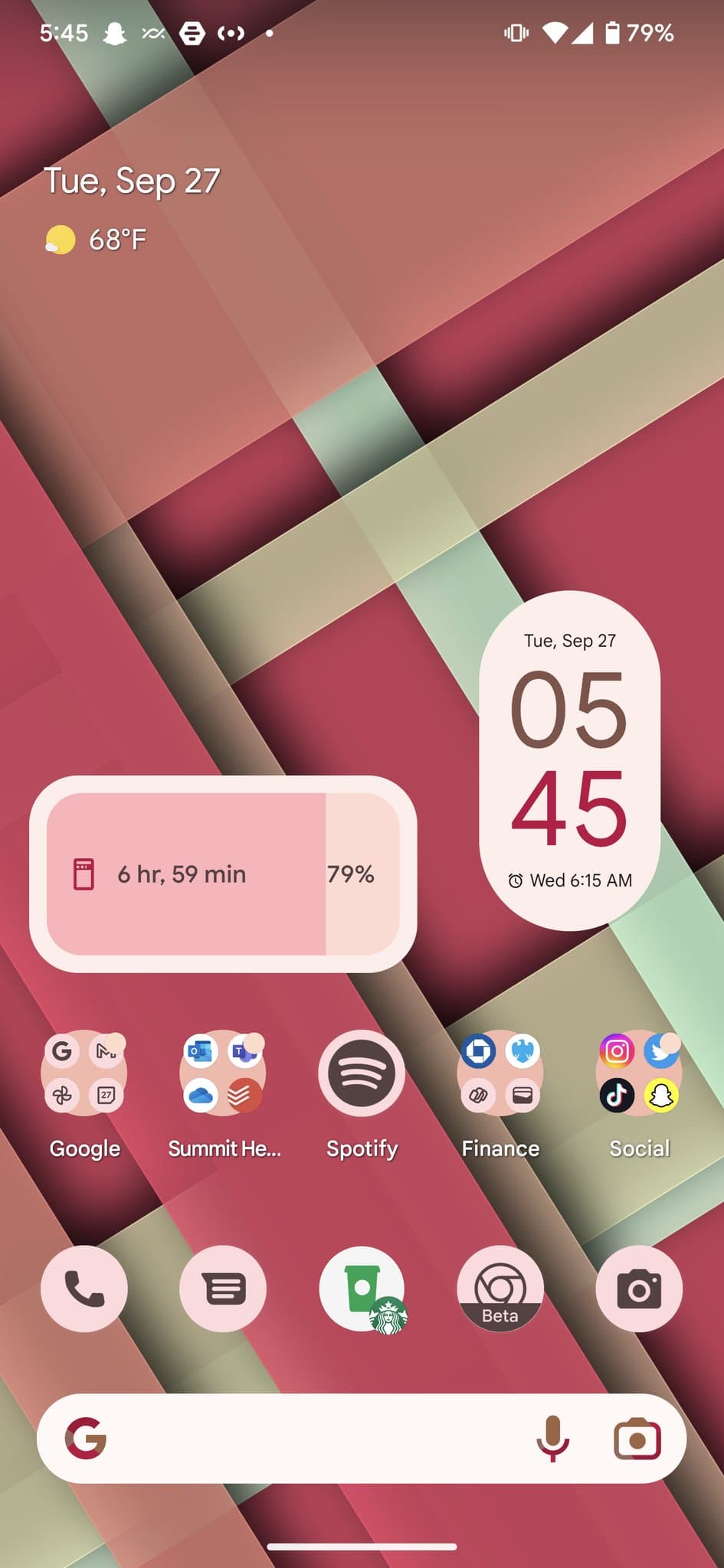 Pixel battery widget now shows time remaining