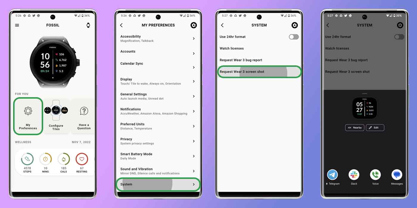 How to take a screenshot on your Fossil Wear OS 3 watch