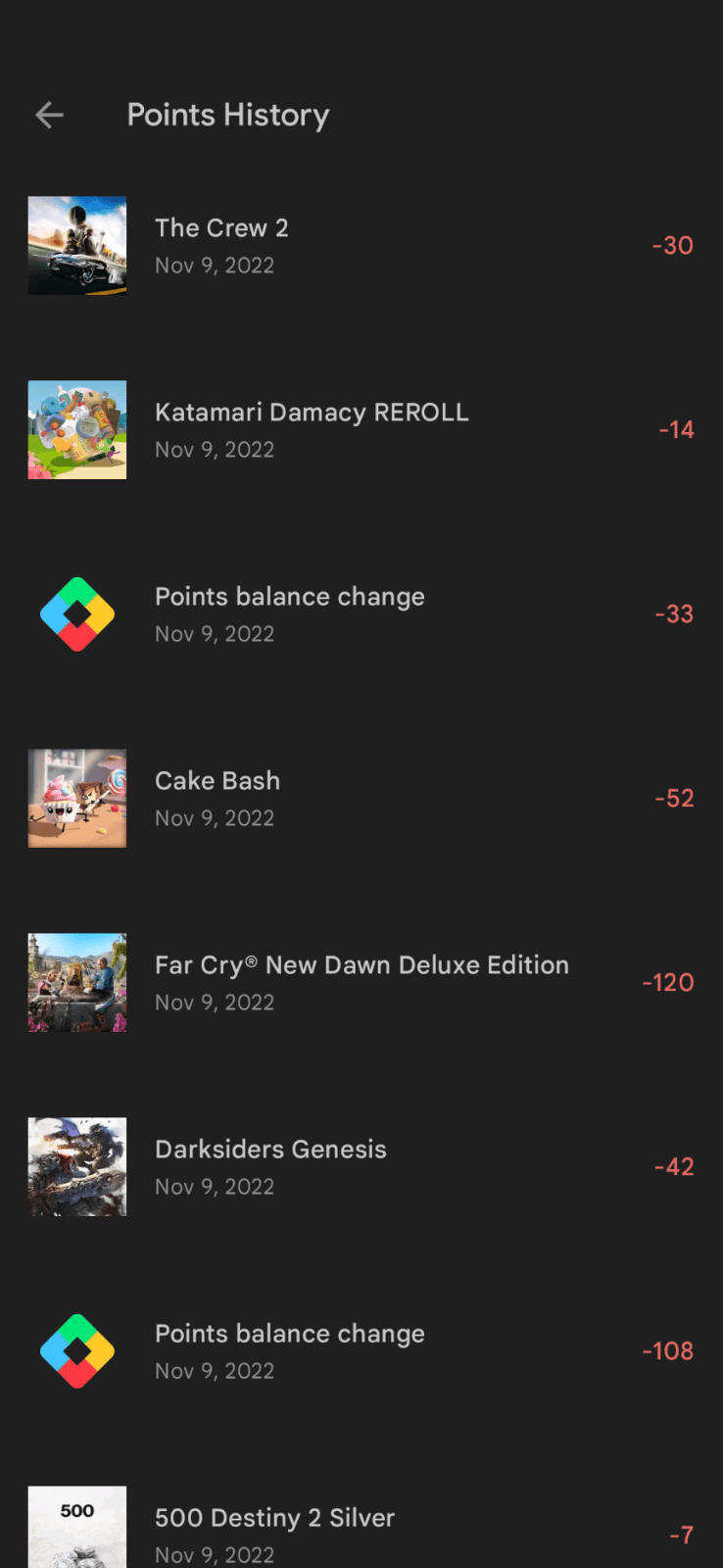 Stadia refunds: Play Store credit and negative Play Points
