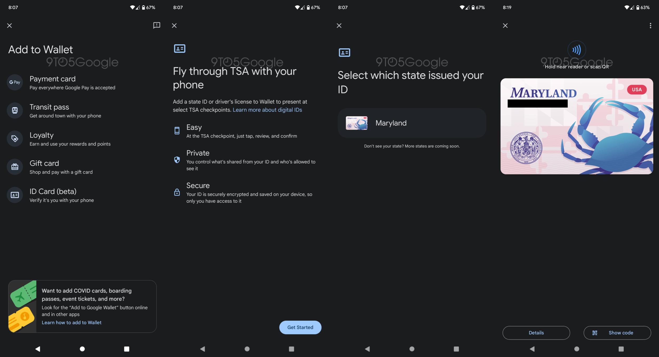 Here's a digital driver's license on Android in Google Wallet