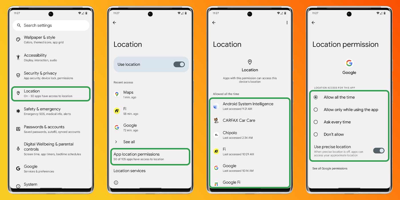 See and disable which apps can access your location on Android