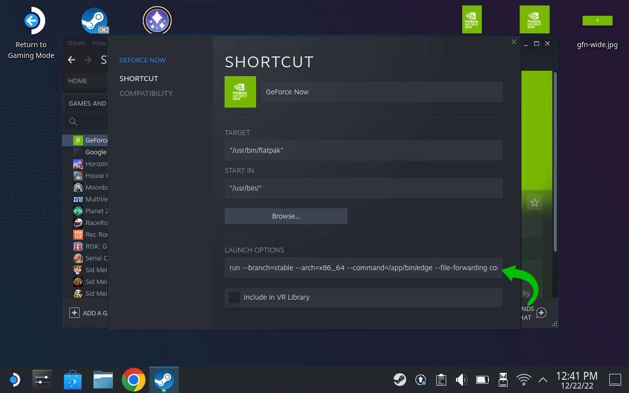 How to add GeForce Now to your Steam Deck